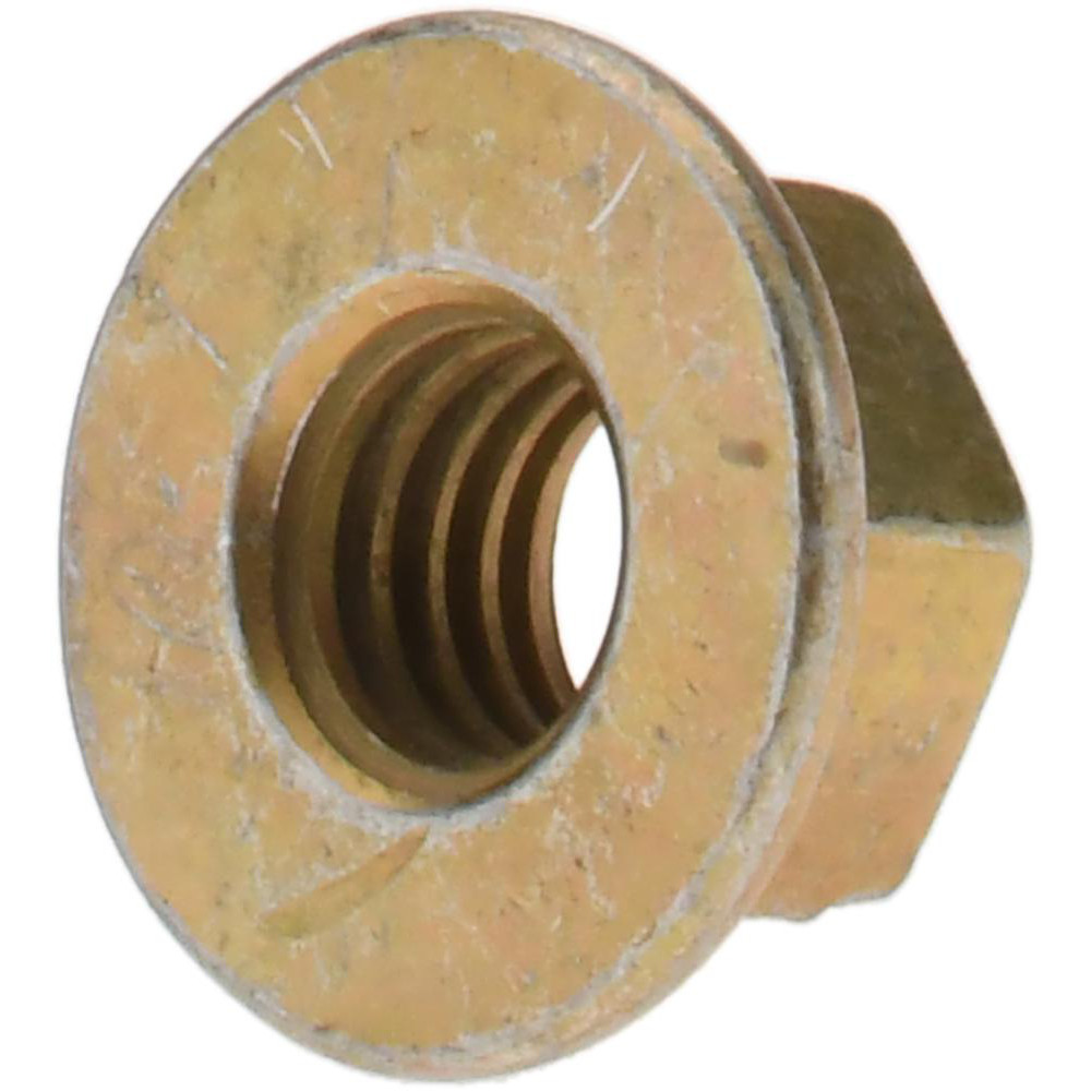 Made in USA - Hex Flange Lock Nut: 3/8-16, Grade 8 & G Steel, Yellow ...