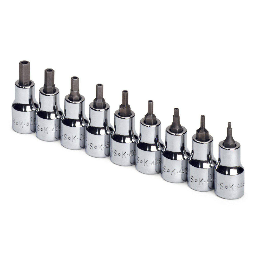 SK - Hex Bit Socket Set: 3/8" Drive, 9 Pc, 5/64 to 1/4" Hex | MSC Direct