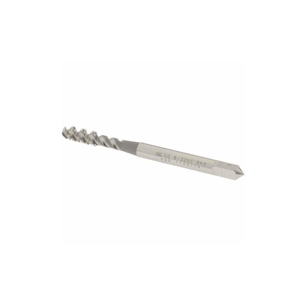 OSG - Spiral Flute Tap: #8-32, UNC, 3 Flute, Bottoming Chamfer, 2B Class of Fit, High-Speed ...