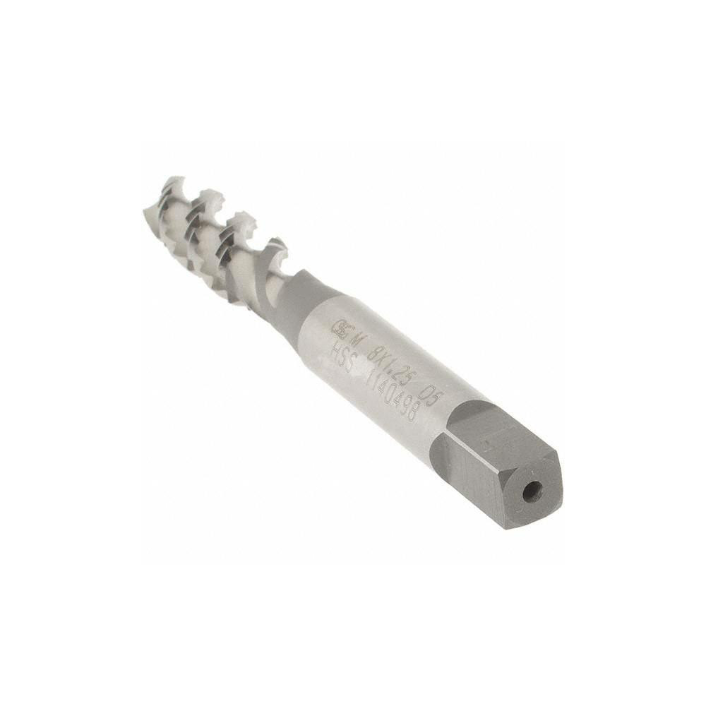 OSG - Spiral Flute Tap: M8x1.25, Metric Coarse, 3 Flute, Plug Chamfer, 6H Class of Fit, High ...