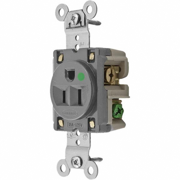 Hubbell Wiring Device-Kellems - Straight Blade Single Receptacle: NEMA ...