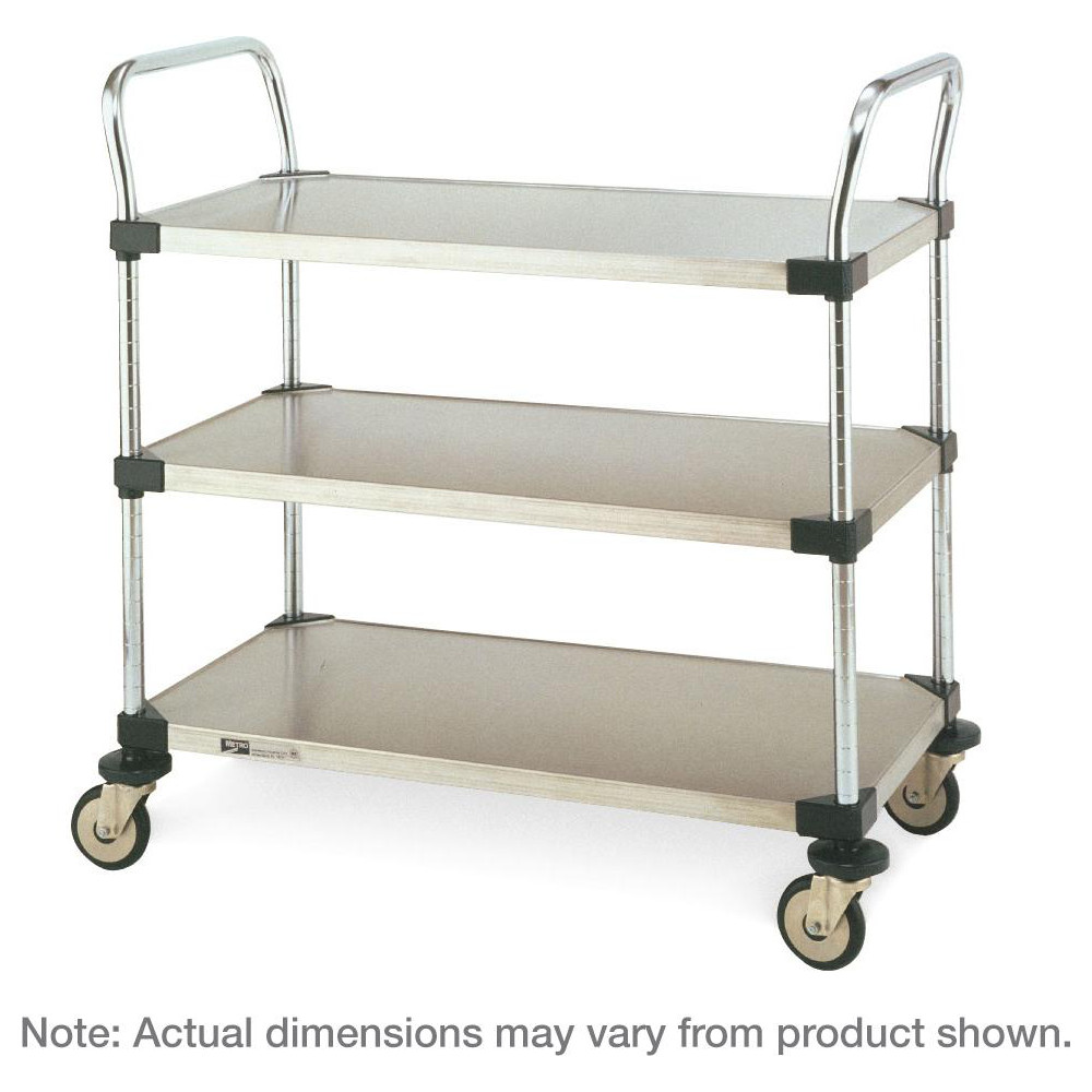 Metro - Utility Utility Cart: 36" Long, 21" Wide, 304 Stainless Steel ...
