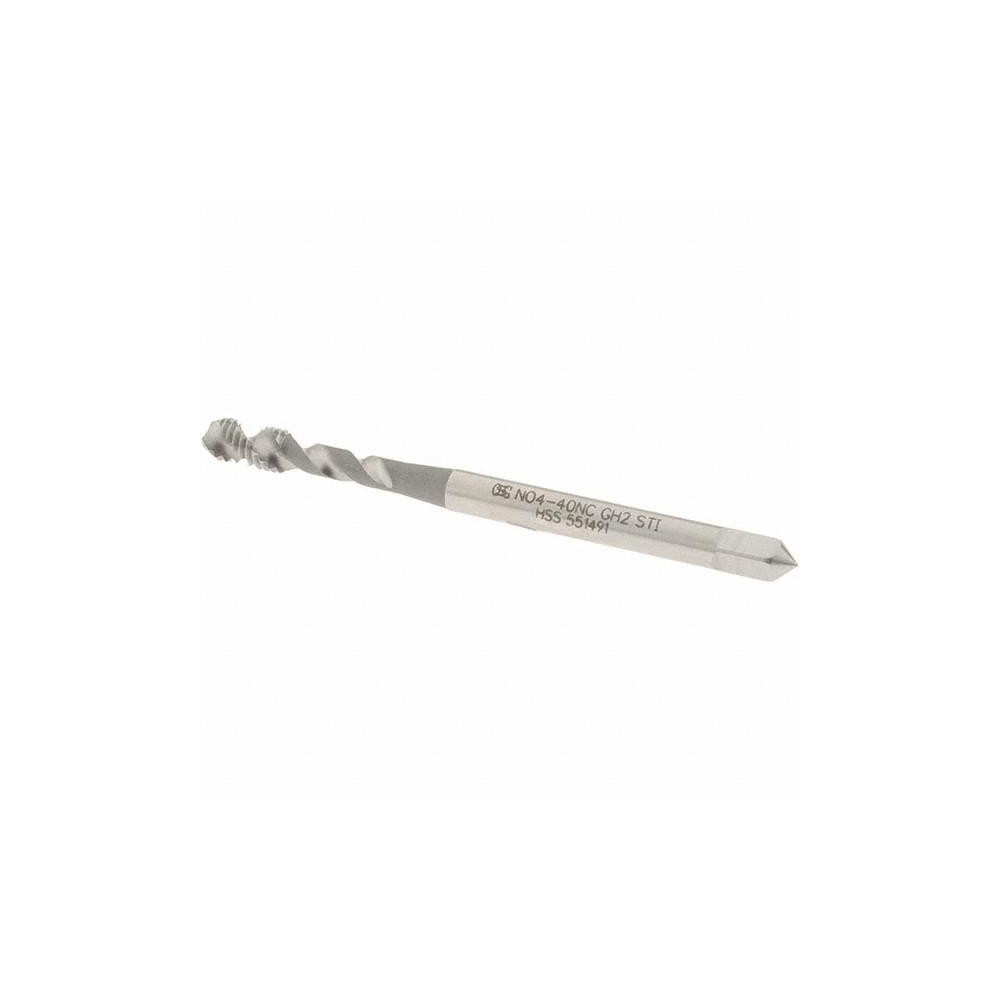 OSG - #4-40 UNC, 2 Flute, 50° Helix, Bottoming Chamfer, Bright Finish ...