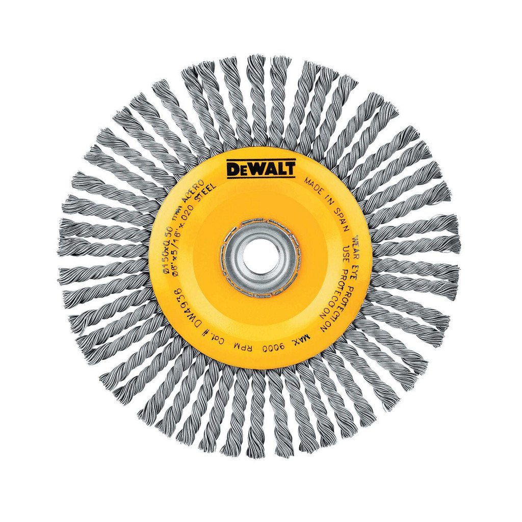 DeWALT - Wheel Brush: 6-1/2" Wheel Dia, 0.0200" Wire Dia, Stringer Bead ...