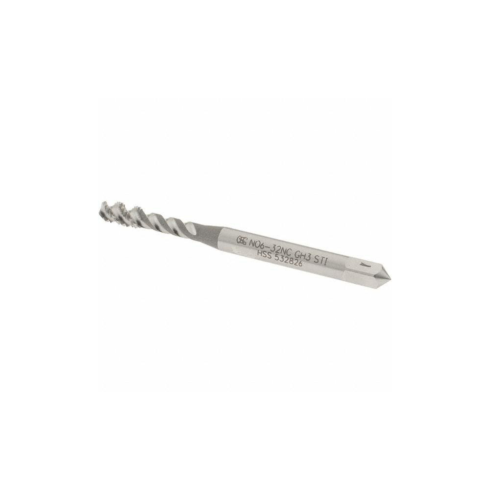 OSG - #6-32 UNC, 3 Flute, 50° Helix, Bottoming Chamfer, Bright Finish ...