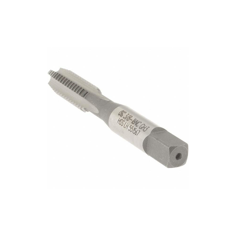 OSG - Straight Flute Tap: 3/8-16 UNC, 4 Flute, Plug Chamfer, 3B Class of Fit, High-Speed Steel ...
