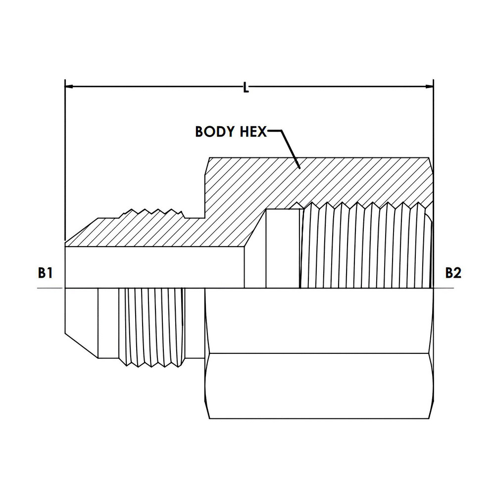 Brennan - Steel Flared Tube 1/4-19 x 7/16-20 Thread, 37 deg Flared ...