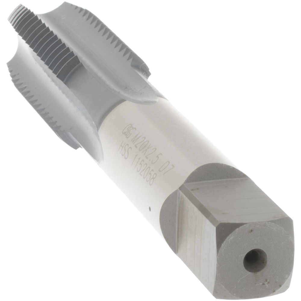 OSG - Straight Flute Tap: M20x2.5 Metric Coarse, 4 Flute, Plug Chamfer, 6H Class of Fit, High ...
