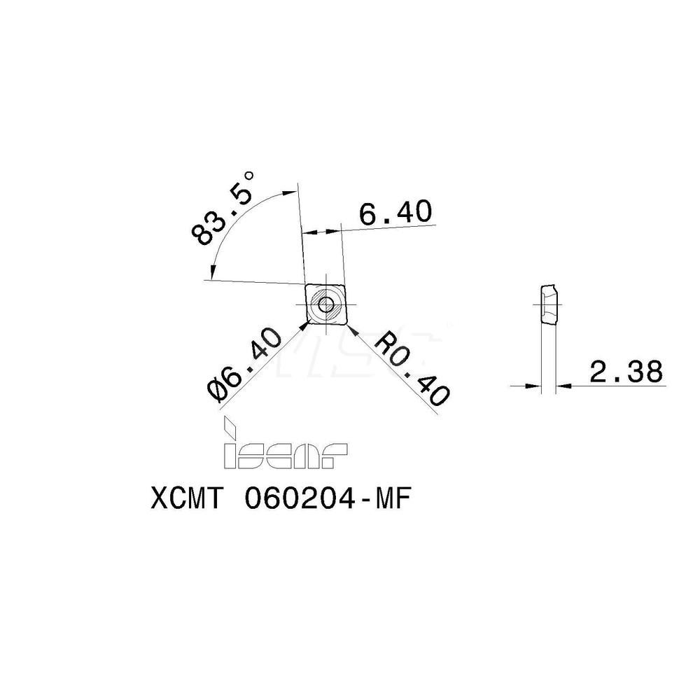 Iscar - Turning Insert: XCMT 060204-MF IC908, Carbide | MSC Industrial Supply Co.