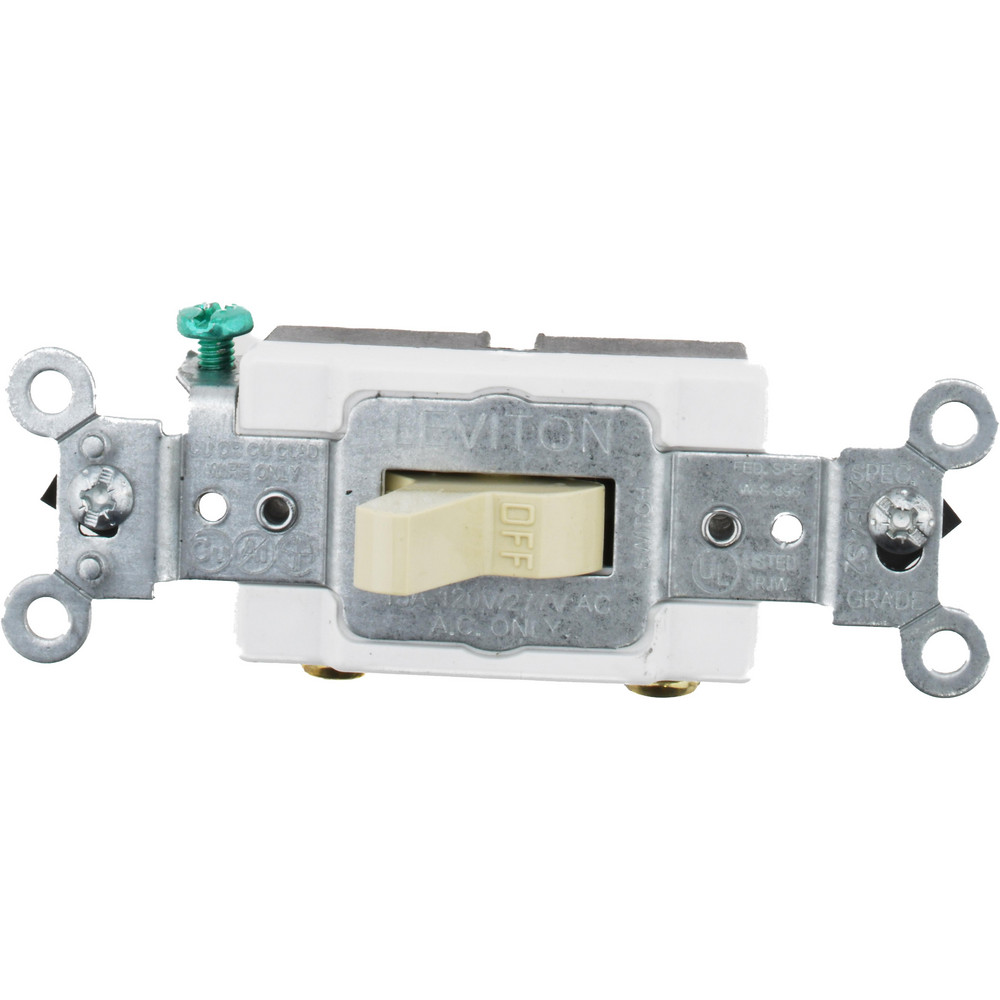 Leviton - 1 Pole, 120 to 277 VAC, 15 Amp, Commercial Grade Toggle Wall ...
