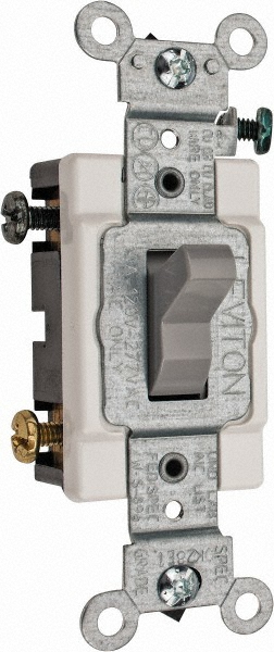 Leviton - 3 Pole, 120 to 277 VAC, 15 Amp, Commercial Grade Toggle Three ...