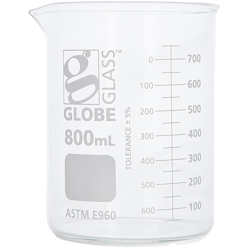Globe Scientific - Beakers: Griffin Style Graduated Beaker, Glass, 800. ...