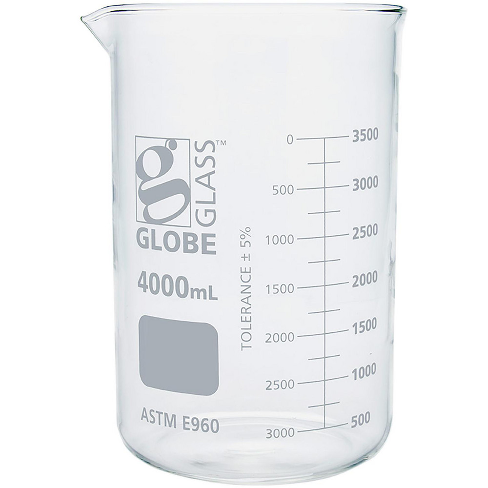 Globe Scientific - Griffin Style Graduated Beaker: 4000.000 mL, Glass ...