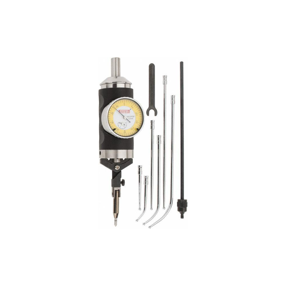 SPI - Test Indicator Kit: 9 Pc, 63.50 mm Max, 40.00 mm Dial Dia, 0-25-0 ...