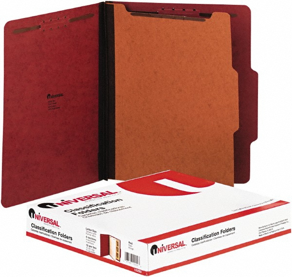 UNIVERSAL - Pack of (10), 8-1/2 x 11", Letter Size, Red, Classification ...