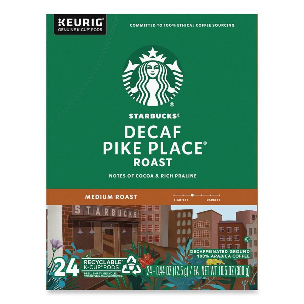 Starbucks - Beverages: Decaffeinated Coffee, Pike Place Decaf, Pod, 0. ...