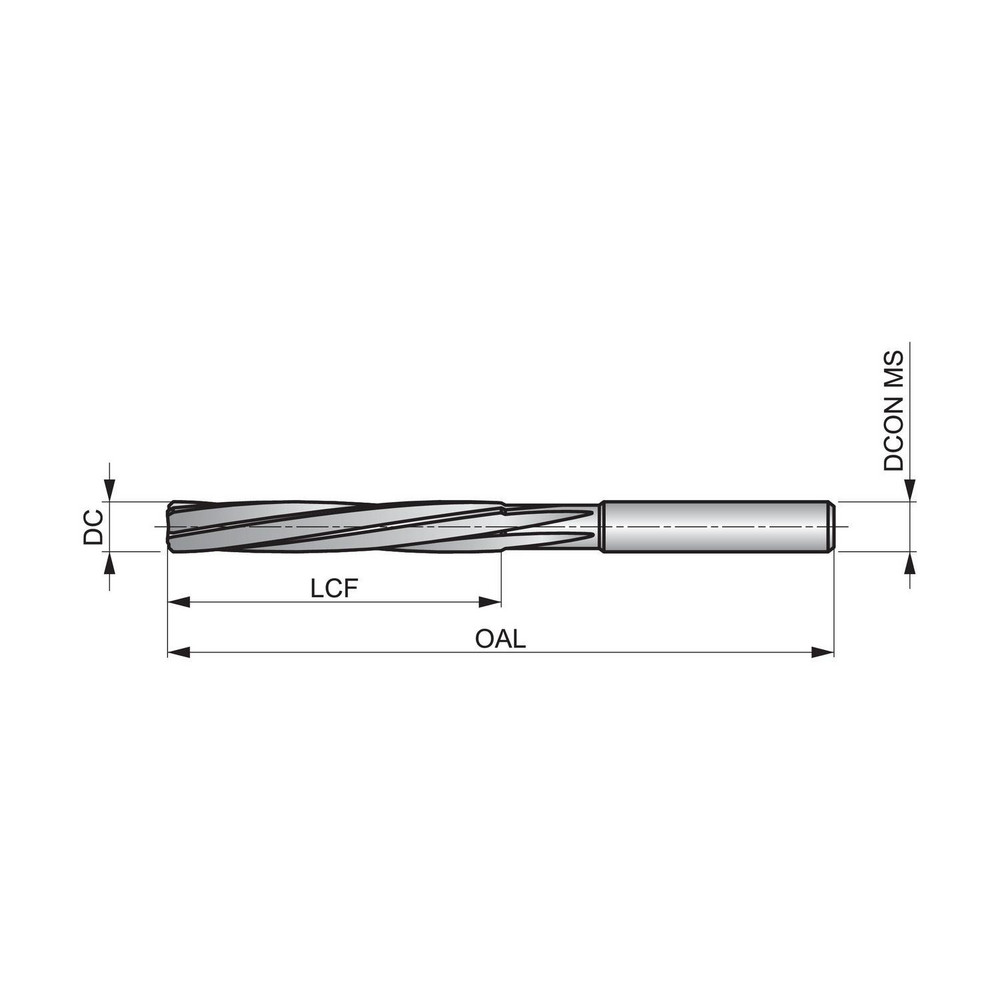 Dormer Pramet - Chucking Reamer: 2 mm Dia, 50 mm OAL, 25 mm Flute ...