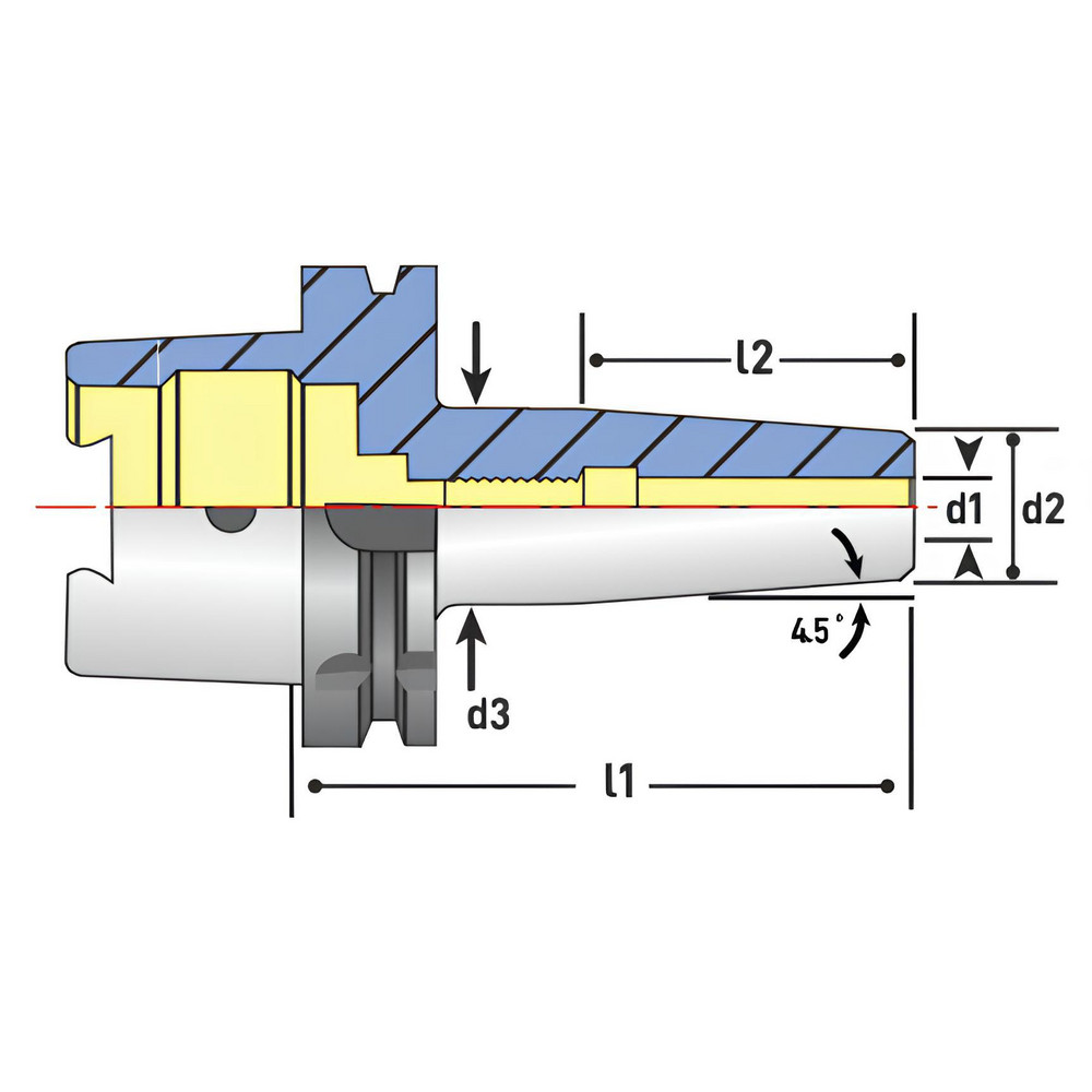 Techniks - Shrink-Fit Tool Holder & Adapter: HSK63A Taper Shank | MSC ...
