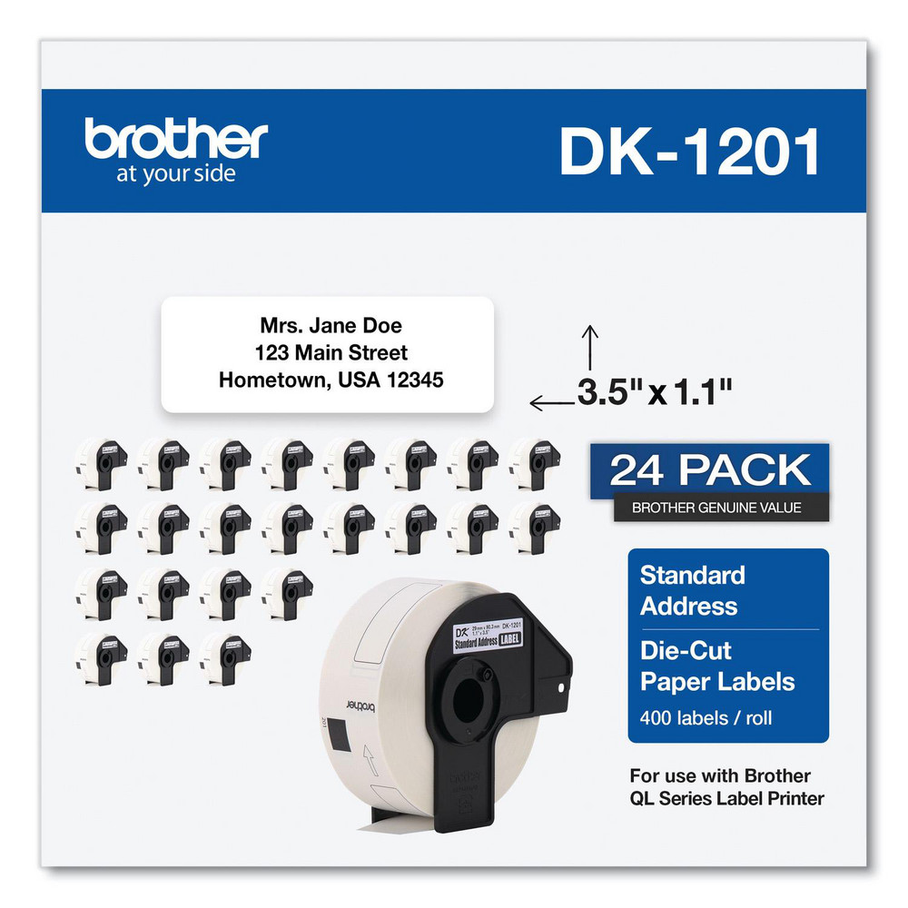 Brother - Label Maker Label: White, Paper, 400 per Roll, 24.000 | MSC ...