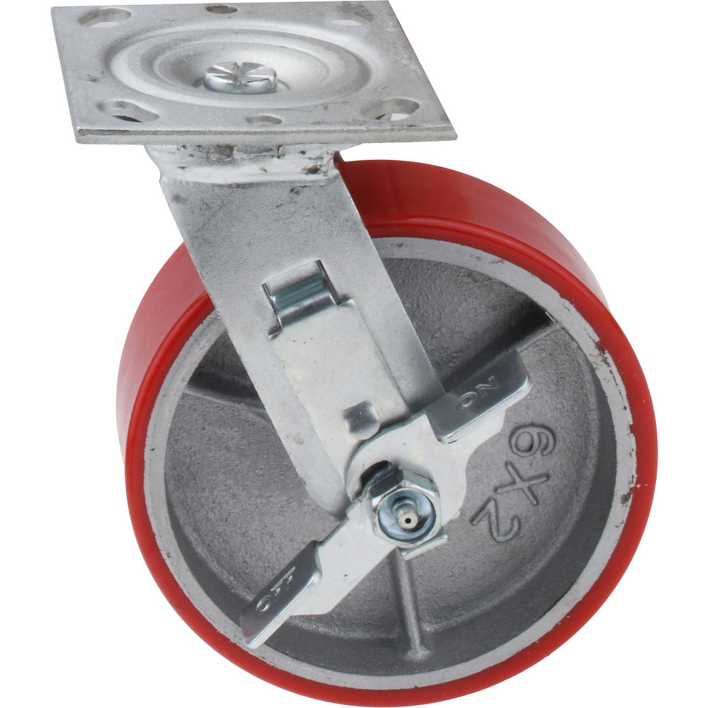 Value Collection - Swivel Top Plate Caster: Polyurethane, 6" Wheel Dia ...