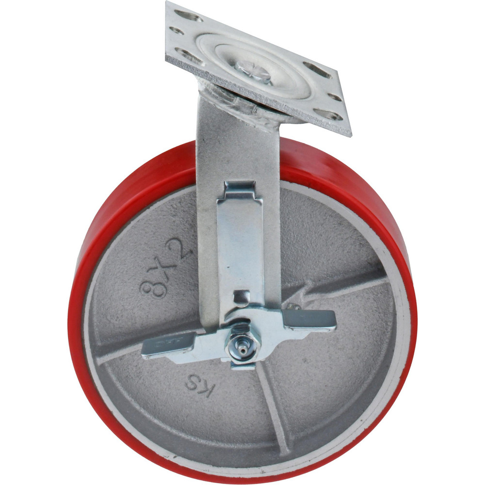 Value Collection - Swivel Top Plate Caster: Polyurethane, 8" Wheel Dia ...