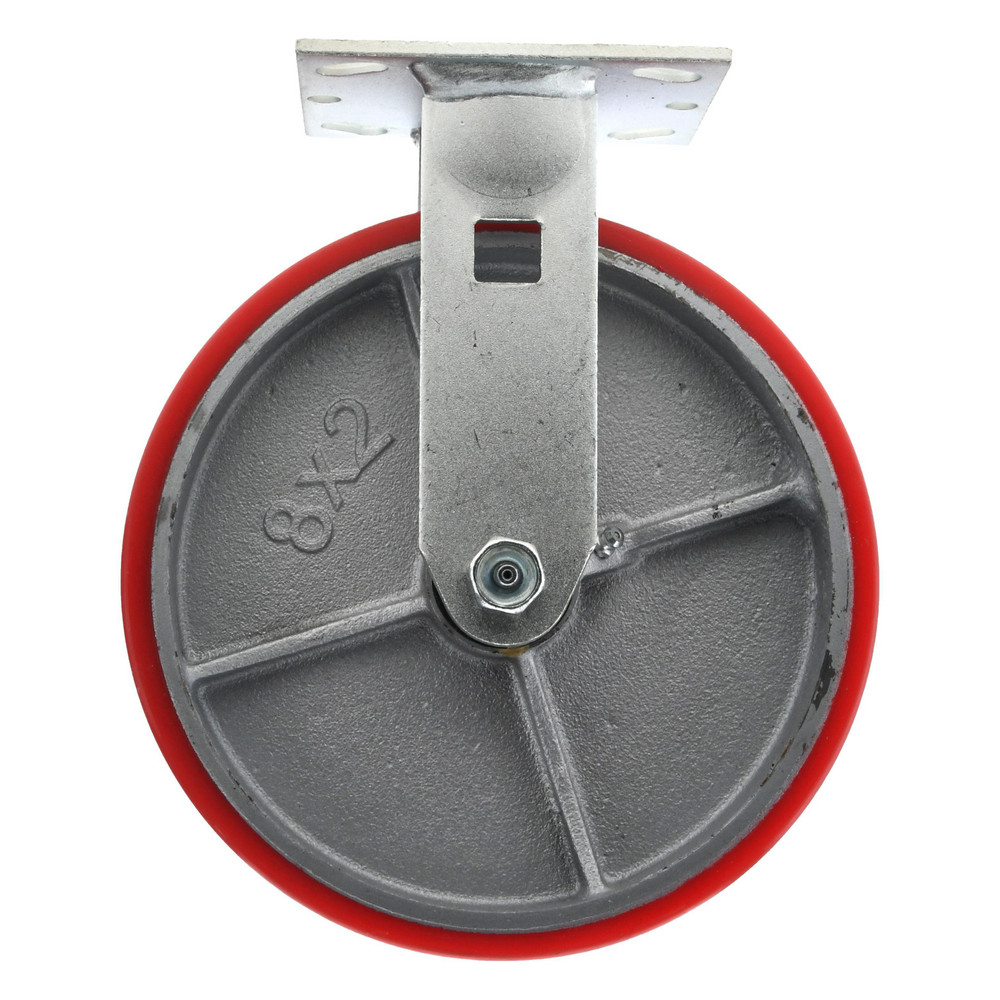 Value Collection - Rigid Top Plate Caster: Polyurethane, 8" Wheel Dia ...
