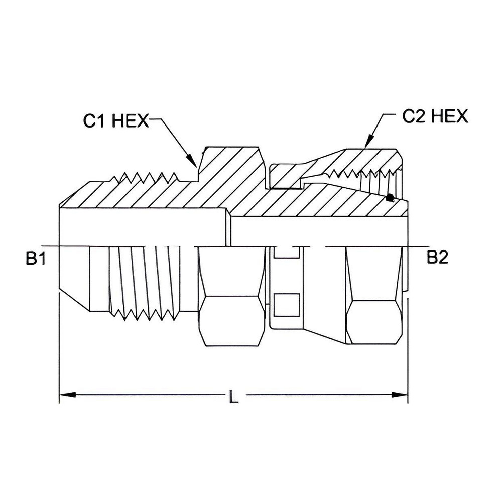 Brennan - Steel Flared Tube 7/16-20 x M12x1.5 Thread, 37 deg Flared ...