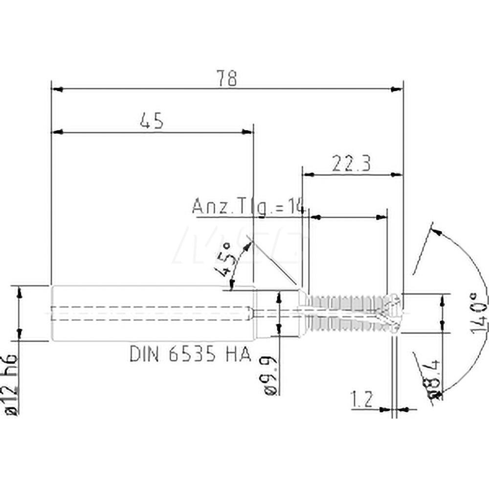 Komet - M8x1.25 Internal 1.25mm Pitch 12mm Shank 2-Flute RH Solid ...