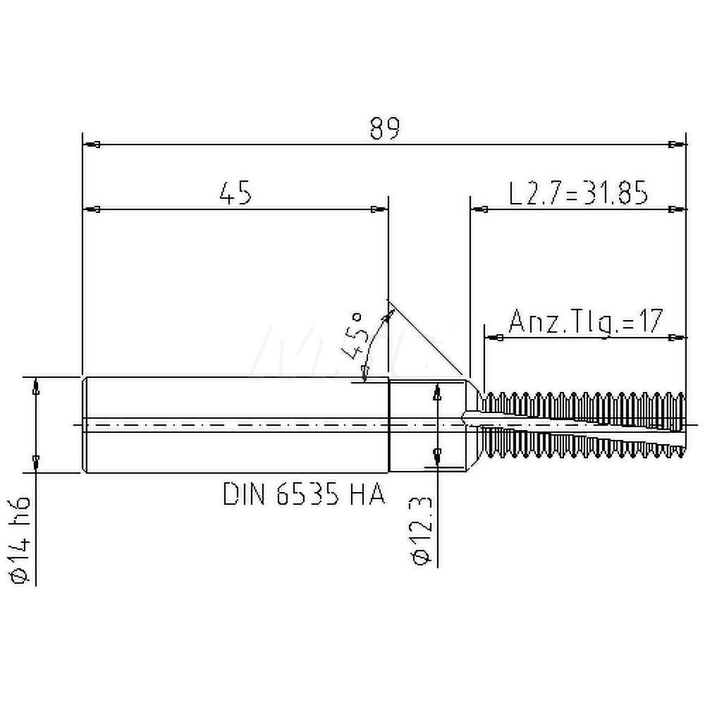 Komet - M12x1.75 Internal/External 1.75mm Pitch 14mm Shank 3-Flute RH ...