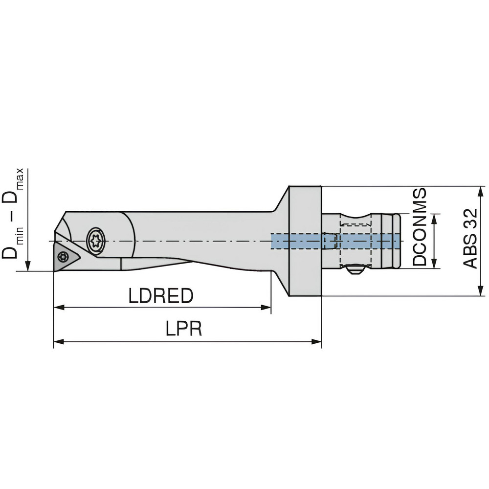 Komet - Indexable Boring Bar: G10-10121, 0.5470" Min Bore, Right Hand ...
