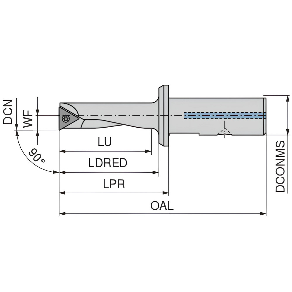 Komet - Indexable Boring Bar: B00-37020, 0.2560" Min Bore, Right Hand ...