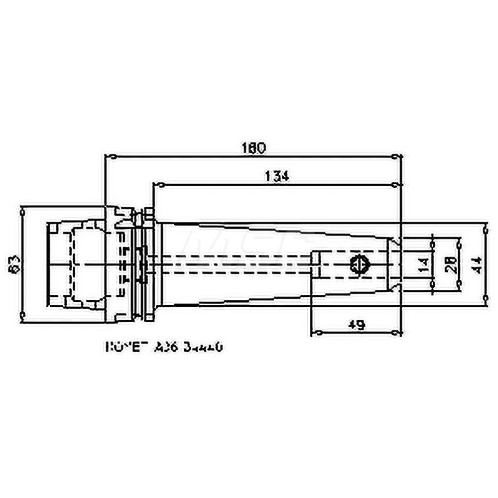 Komet - HSK63A Outside Taper, HSK to Weldon Straight Shank Adapter ...