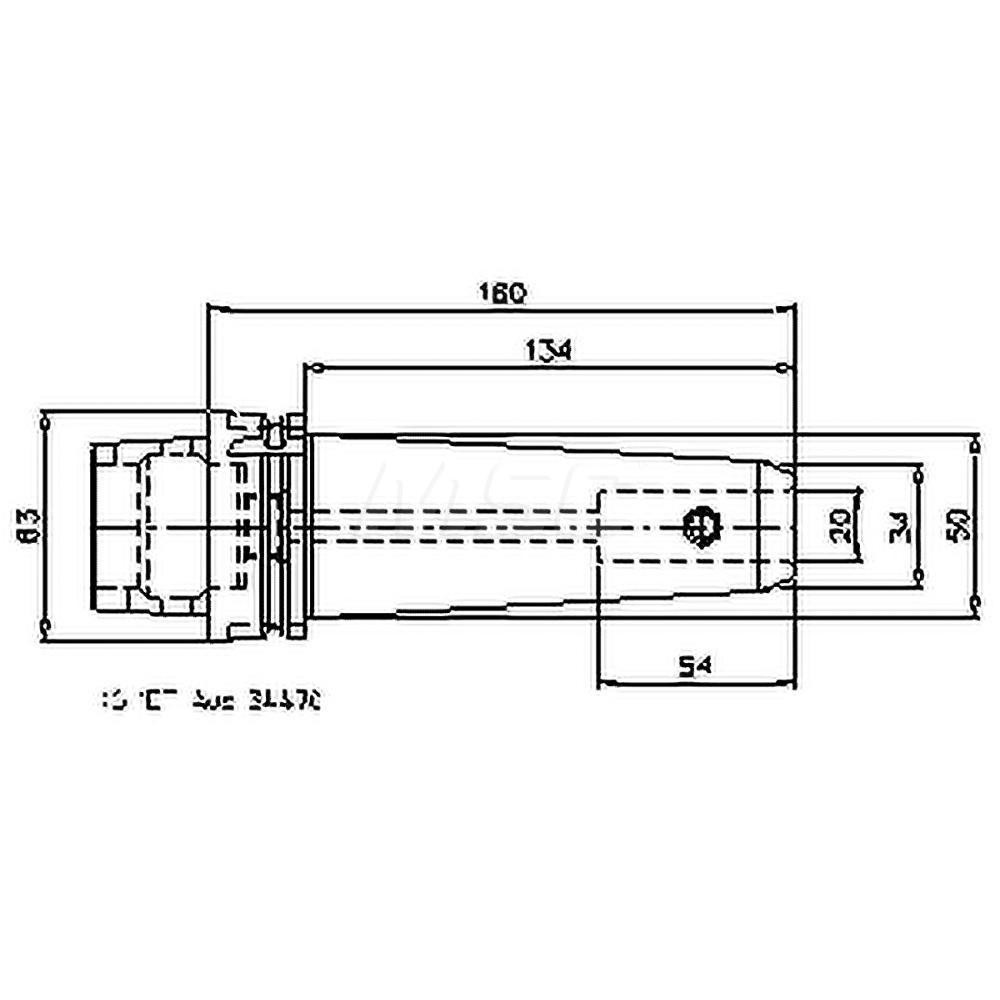 Komet - HSK63A Outside Taper, HSK to Weldon Straight Shank Adapter ...