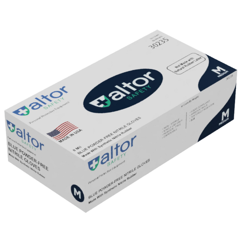 Altor Safety - Disposable Glove: Size Medium, 8.0 mil, Nitrile, Medical ...