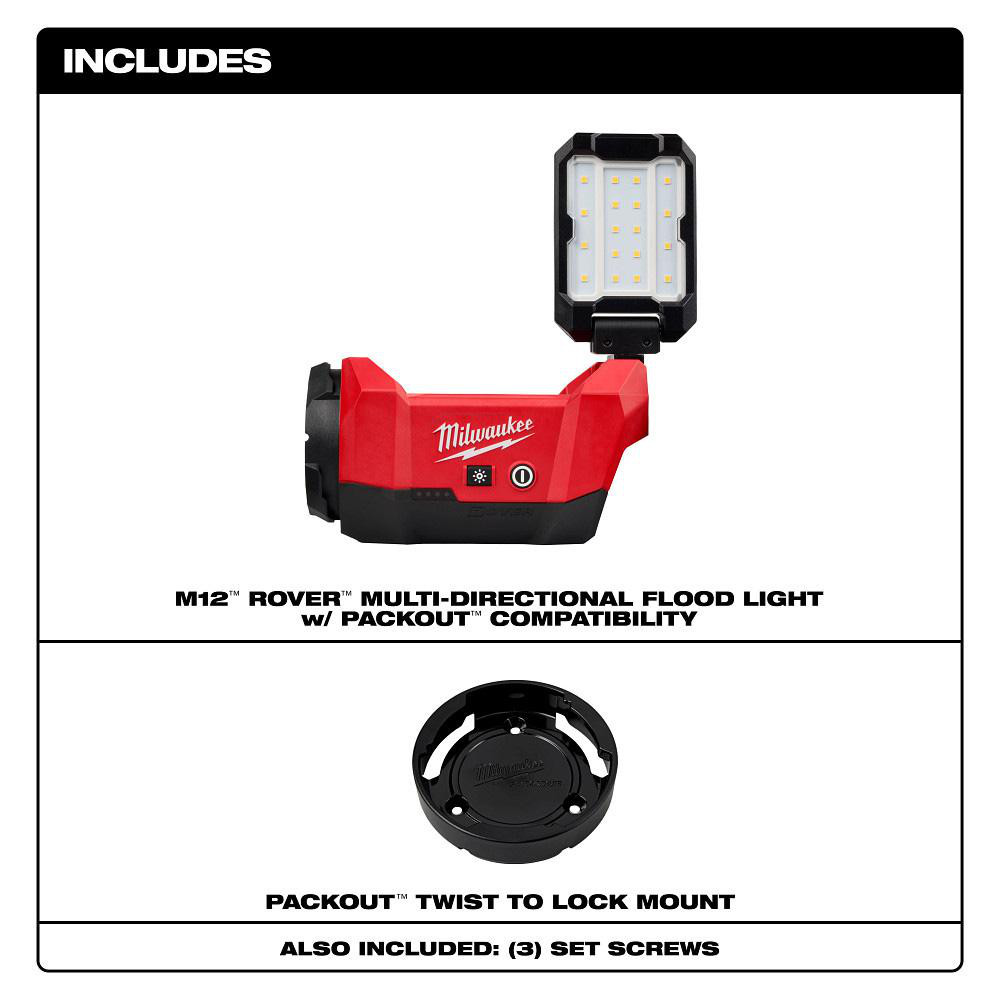 Milwaukee Tool - M12™ ROVER™ Multi-Directional Flood Light w/ PACKOUT ...