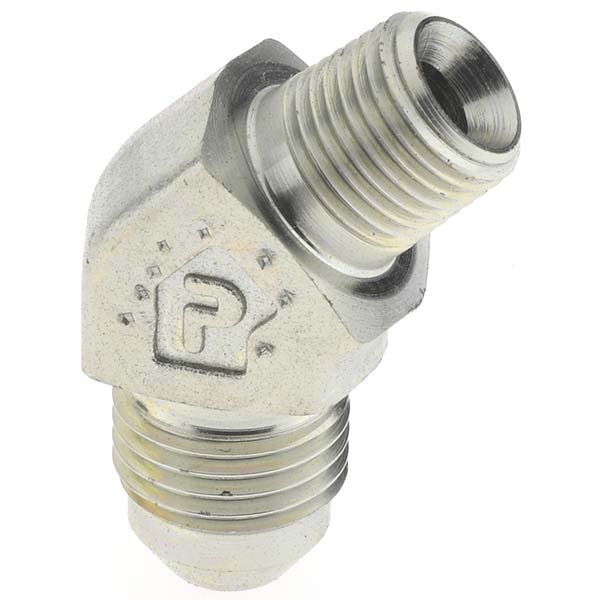 Parker - Steel Flared Tube 45 Deg Male Elbow: 5/16" OD, 37 deg Flared Angle | MSC Direct