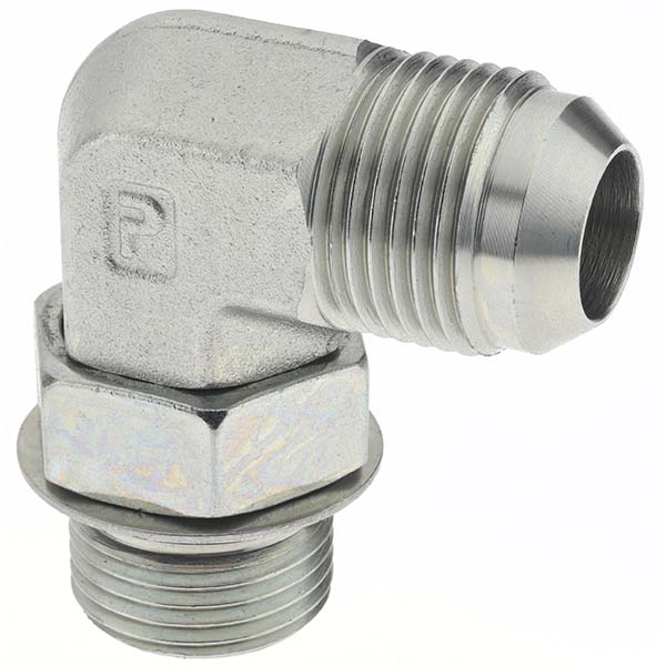 Parker - Steel Flared Tube 90 Deg Straight Thread Elbow: 3/4" OD, 37 deg Flared Angle | MSC Direct