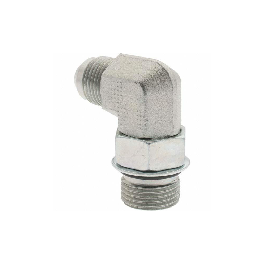 Parker - Steel Flared Tube 90 Deg Straight Thread Elbow: 1/2" OD, 7/8-14 Thread, 37 deg Flared ...