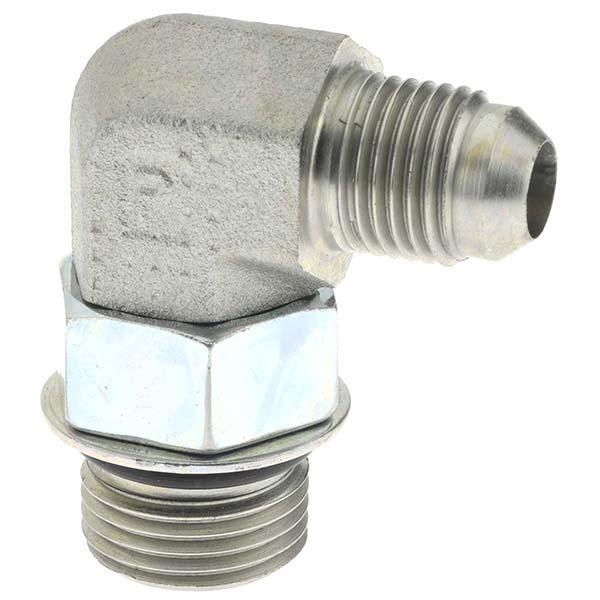 Parker - Steel Flared Tube 90 Deg Straight Thread Elbow: 3/8" OD, 37 deg Flared Angle | MSC Direct