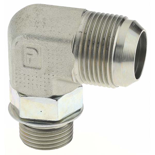 Parker - Steel Flared Tube 90 Deg Elbow: 1" OD, 1-1/16-12 Thread, 37 deg Flared Angle | MSC Direct