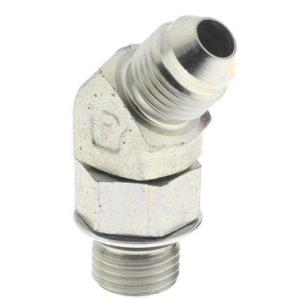 Parker - Steel Flared Tube 45 Deg Elbow: 5/16" OD, 1/2-20 Thread, 37 deg Flared Angle | MSC Direct