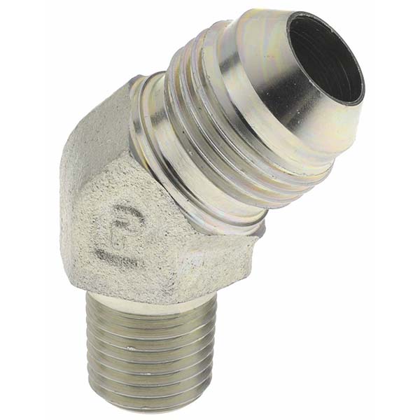 Parker - Steel Flared Tube 45 Deg Male Elbow: 1/2" OD, 37 deg Flared Angle | MSC Direct