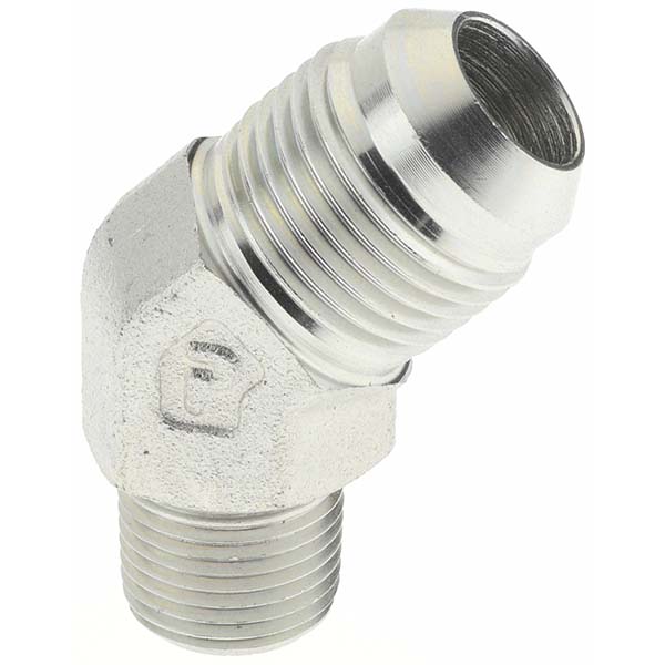 Parker - Steel Flared Tube 45 Deg Elbow: 5/8" OD, 3/8-18 Thread, 37 deg Flared Angle | MSC Direct