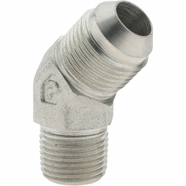 Parker - Steel Flared Tube 45 Deg Male Elbow: 1/2" OD, 37 deg Flared Angle | MSC Direct