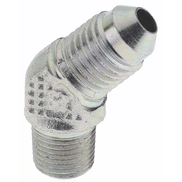 Parker - Steel Flared Tube 45 Deg Male Elbow: 1/4" OD, 37 deg Flared Angle | MSC Direct