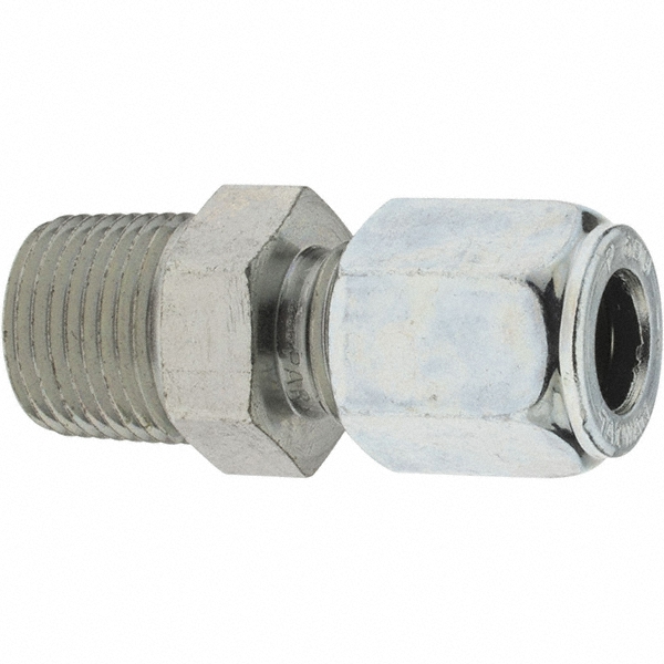 Parker - Flareless Bite-Type Tube Male Connector: 3/8" NPTF, 3/8" Tube ...