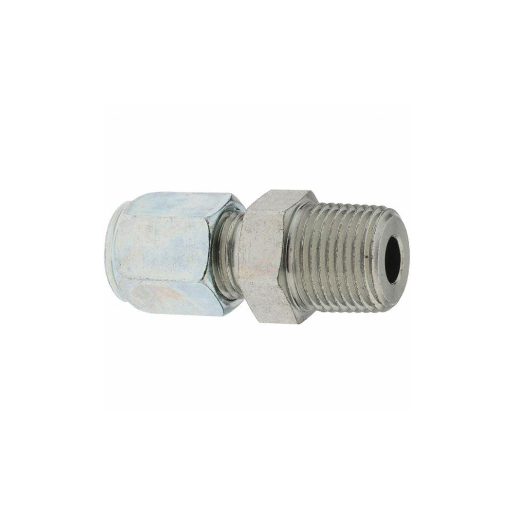 Parker - Flareless Bite-Type Tube Male Connector: 3/8" NPTF, 3/8" Tube ...
