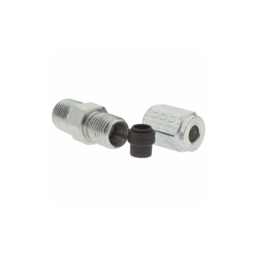 Parker - Flareless Bite-Type Tube Male Connector: 1/8" NPTF, 3/16" Tube ...