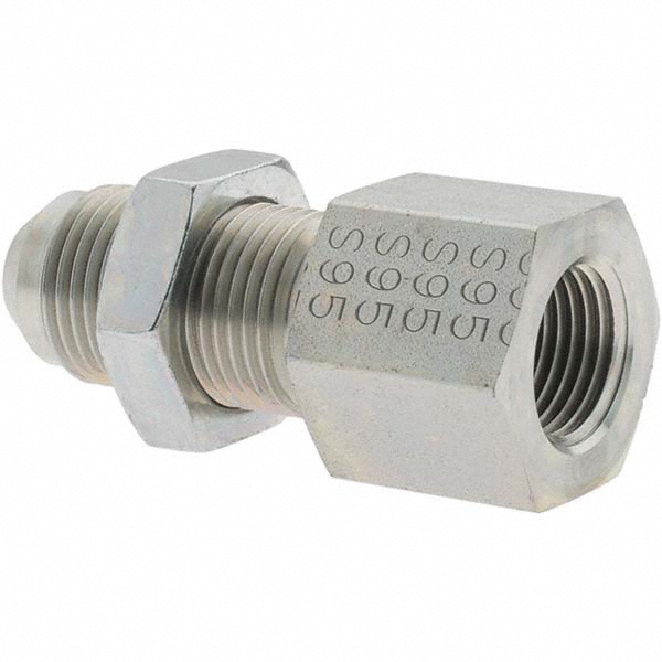 Parker - Steel Flared Tube Bulkhead Adapter: 1/2" OD, 3/8-18 Thread, 37 deg Flared Angle | MSC ...