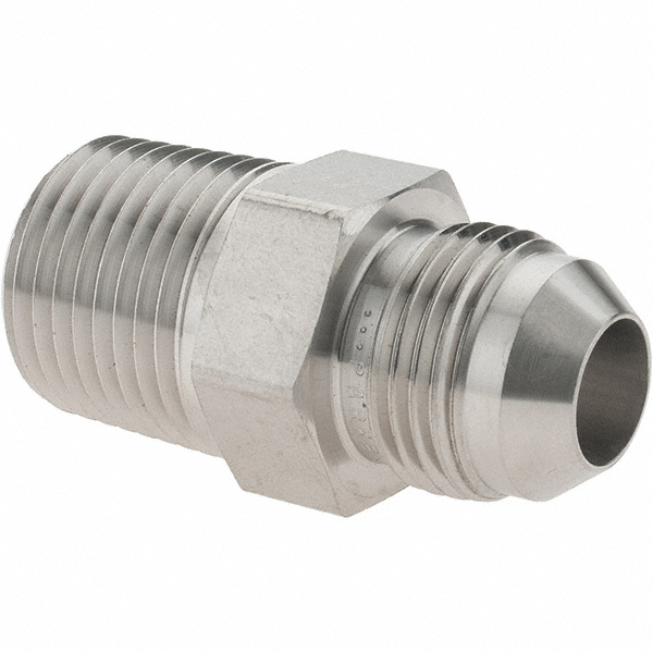 Parker - Stainless Steel Flared Tube Male Adapter: 1/2" OD, 1/2-14 ...